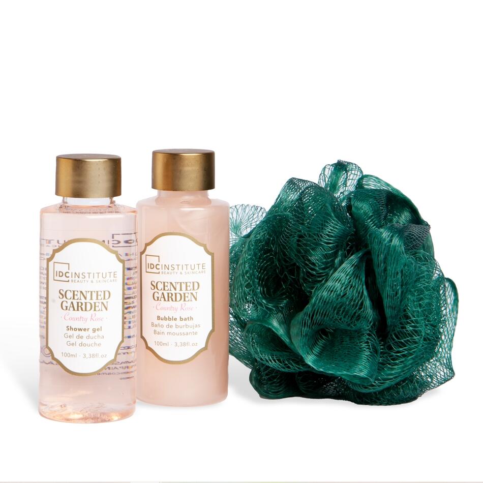 Set gel dus, spuma baie si burete plasa Scented Garden, IDC Institute ...