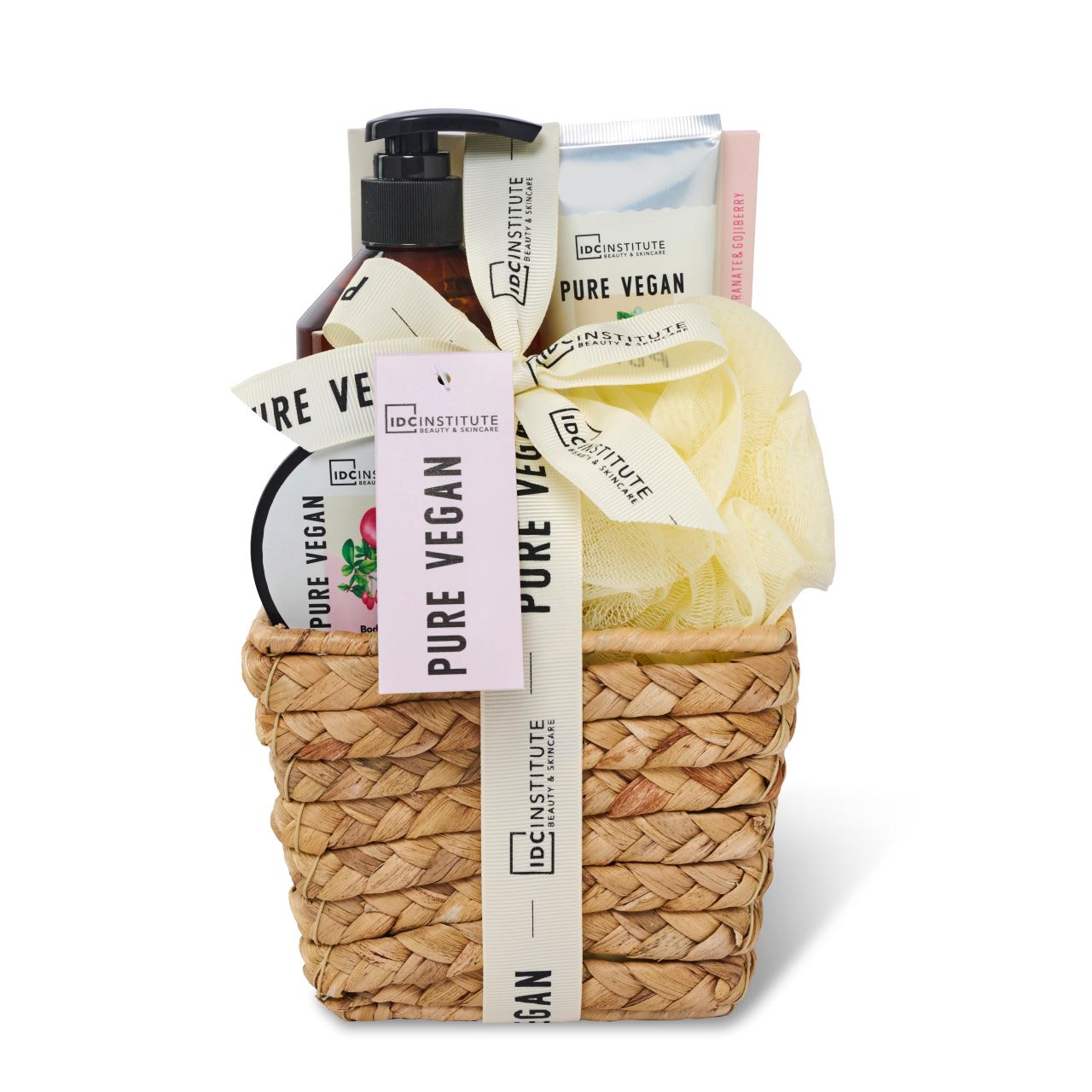 Set cos decorativ cu 5 produse de ingrijire Pure Vegan IDC Institute ...