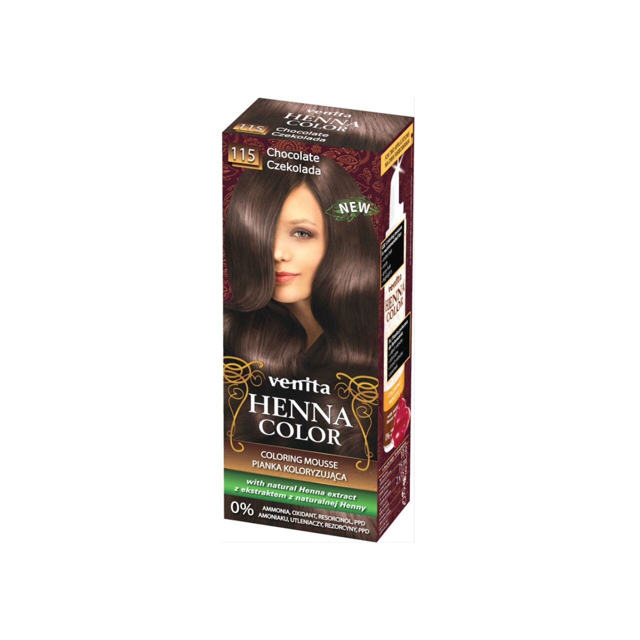 Spuma Coloranta pentru Par, pe baza de Henna, Venita, Nr. 115 ...